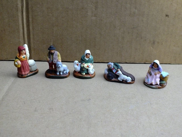 LOT DE 5 Petits Santons de Provence RICHARD AIX...3,8 cm / 1,9 cm EUR ...