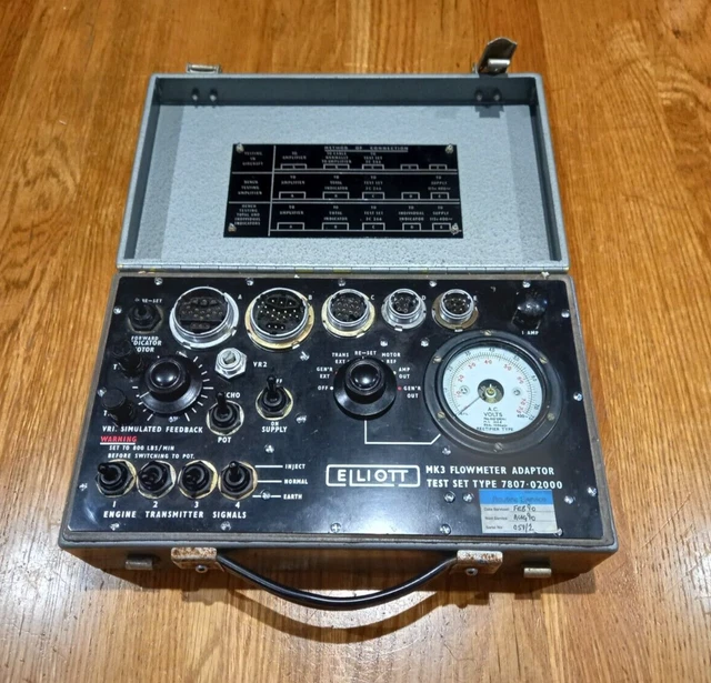 ELLIOTT MK. 3 Flowmeter Adaptor Test Set Type 7807-02000 w/ Plessey ...