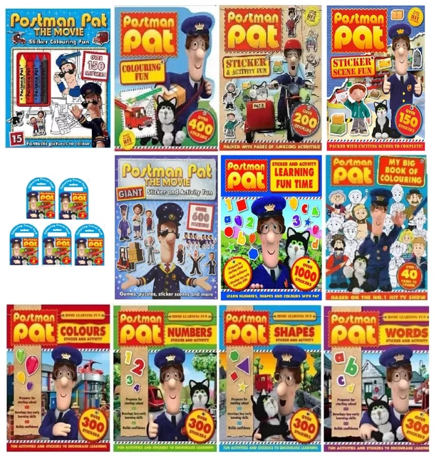 NEW POSTMAN PAT activity book COLOURING STICKERS LEARNING Numbers Words ...