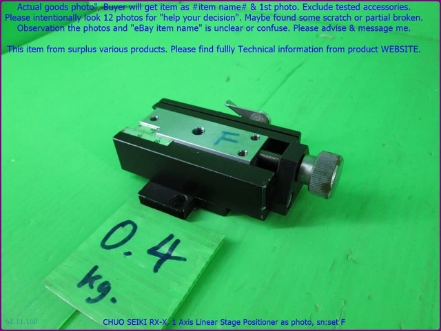 CHUO SEIKI RX-X, 1 Axis Linear Stage Positioner as photo, sn:setF ...
