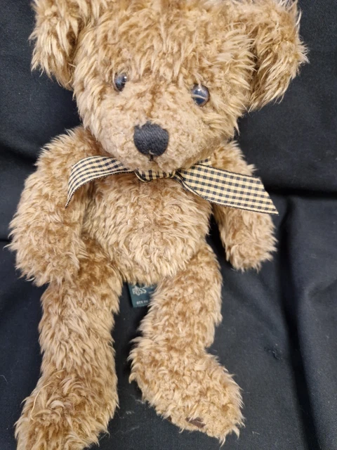 VINTAGE RUSS WEMBLY Brown Teddy Bear Soft Toy Plush Stuffed Animal Toy ...