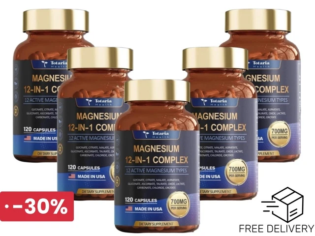 TOTARIA MAGNESIUM 12 in 1 Complex 700mg - Glycinate Citrate Malate ...
