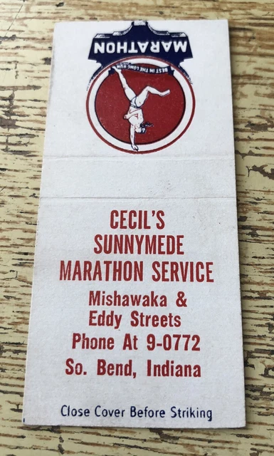1950S-60S MARATHON GAS Oil Cecil’s Sunnymede Marathon Service South ...