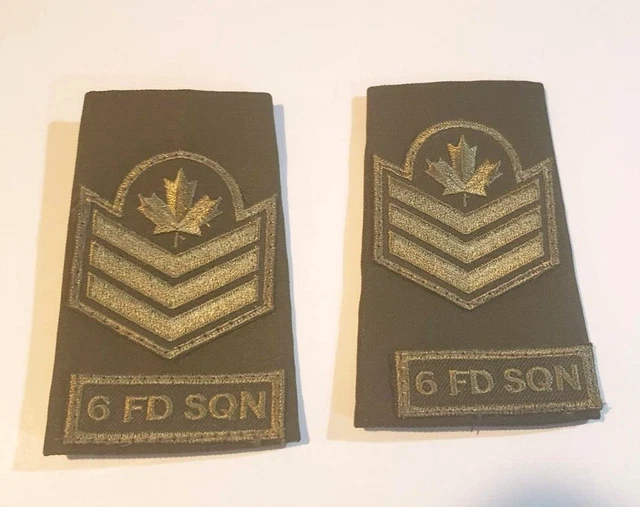 CANADIAN FORCES ARMY Combat Dress Epaulets Sergeant Sgt 6 Field Sqn Lot ...