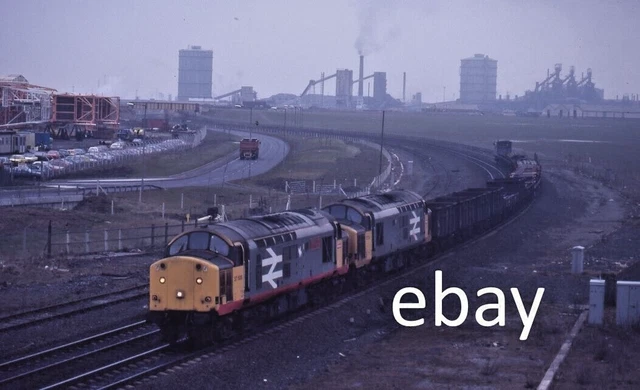 ORIGINAL 35MM RAILWAY SLIDE BR DIESELS 37506/37511 AT DARLINGTON on 23 ...