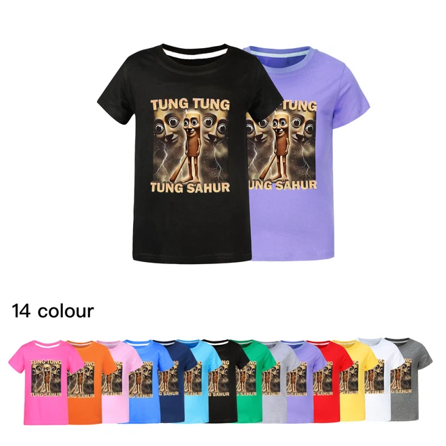 KIDS BOYS BRAINROT Funny Meme Tung Tung Tung Sahur T-shirt Tralalero ...