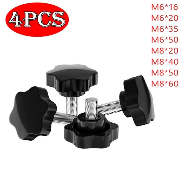 THREADED M6 M8 Star Knobs Grips Star Shaped Head Knob Carbon Steel Thumb Screw EUR 9,74 ...