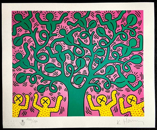 KEITH HARING LITHOGRAPHIE COA Original Signé Numéroté au Crayon Main ...