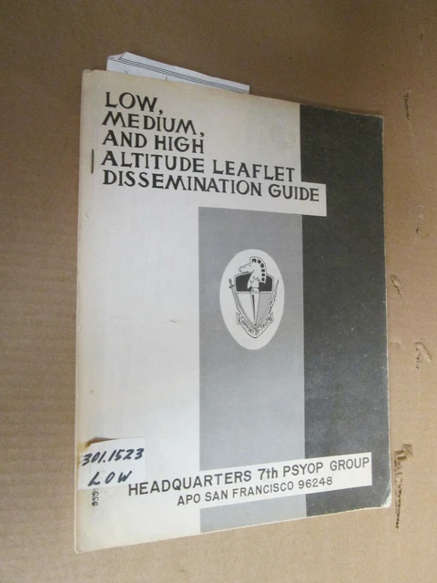PSYOP MANUAL LOW, Medium, and High Altitude Leaflet Dissemination Guide ...