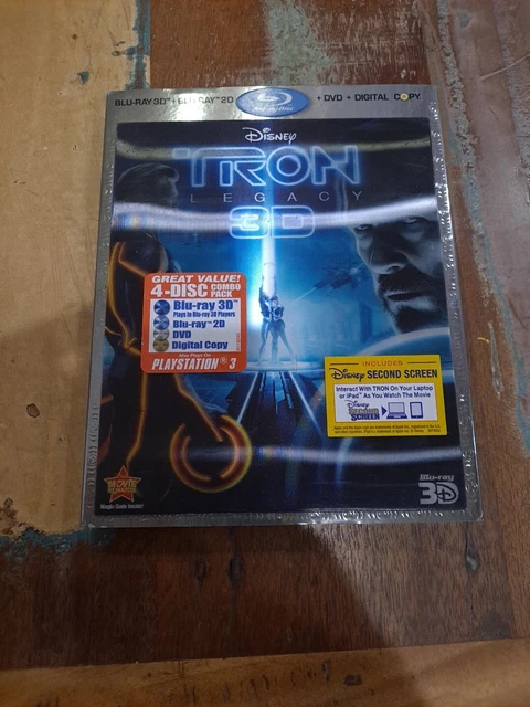 TRON LEGACY (3D Blu-ray/DVD, 2011, set 4 dischi) e cover lenticolare ...