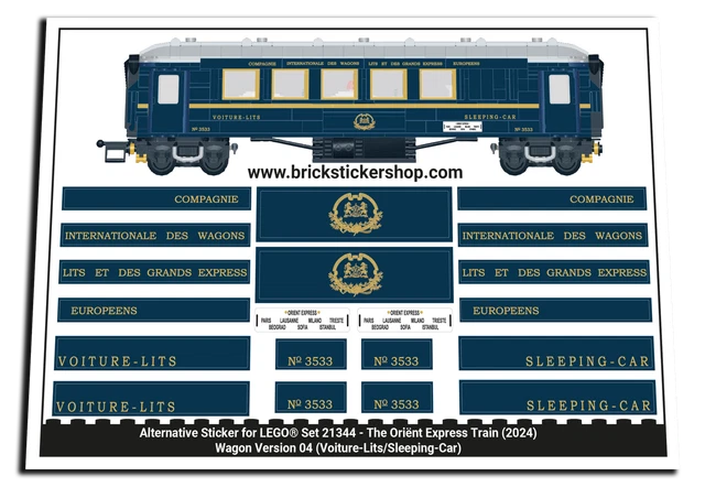 ALTERNATIVE STICKER FOR Set 21344 - The Orient Express Train (Versie 4 ...