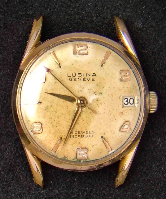 LUSINA GENEVE MEN'S Hand-Wind AS 1703 Vintage Swiss Watch -- Running £ ...