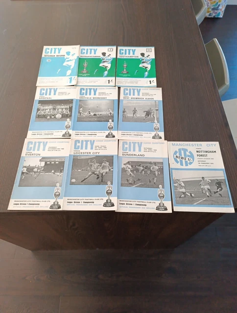 JOB LOT Bundle Of 13 Manchester City Home Programmes 1967 To 1970 Free ...
