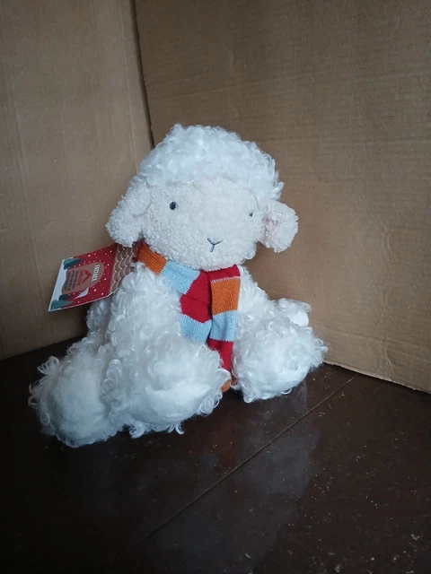 FAT FACE STEVIE Sheep & Scarf Fluffy Plush Toy w/Tag Ivory 100% ...
