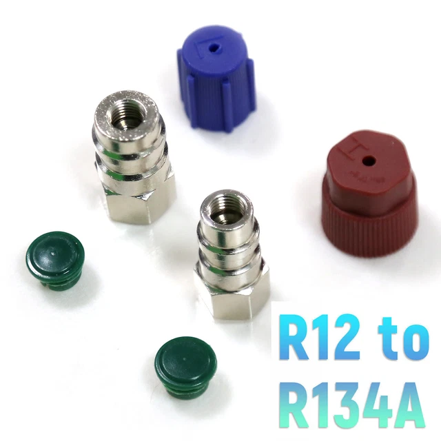 R12 R22 TO R134A Conversion Fitting Kit A/C Charging Port Adapter ...