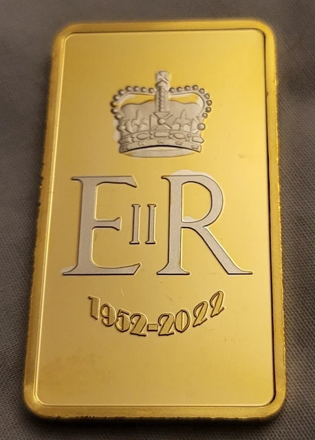 QUEEN ELIZABETH II Gold Silver Bar Royal Family Mint Ingot ER Cypher ...