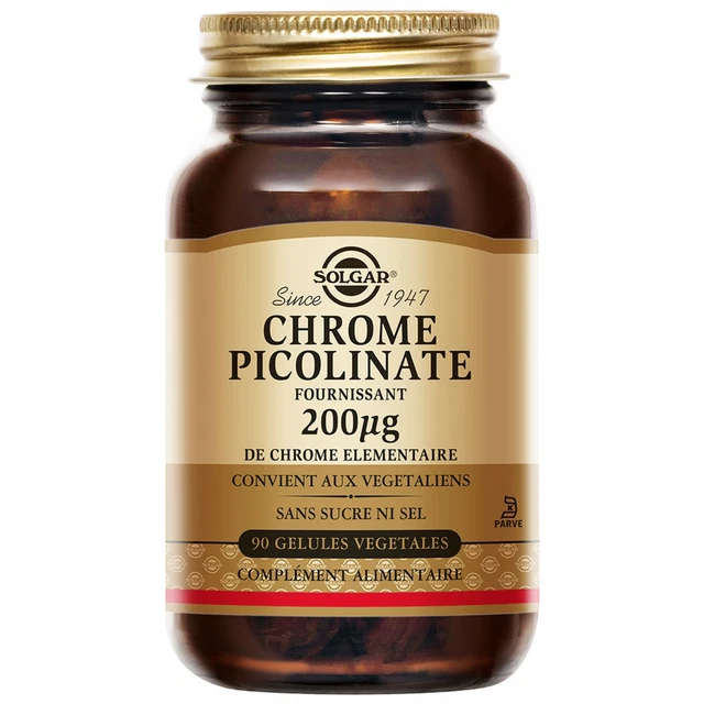 SOLGAR CHROMIUM PICOLINATE 200µg 90 Vegetable Capsules £36.43 - PicClick UK