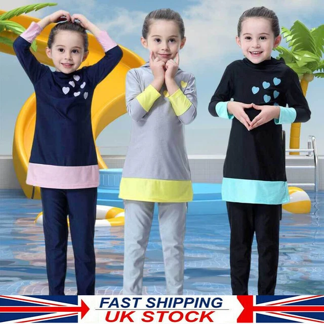 KIDS GIRLS ISLAMIC Muslim Modest Burkini Swimwear Swimming Costume ...