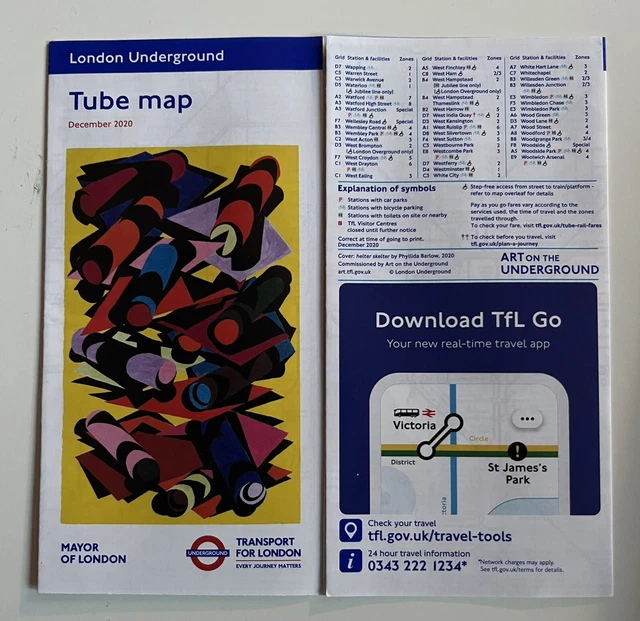 LONDON UNDERGROUND TUBE MAP December 2020 EUR 1,17 - PicClick IT
