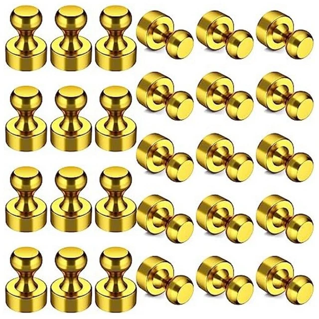 24 PACK FRIDGE Magnets and Magnetic Push Pins for Kitchen, School ...