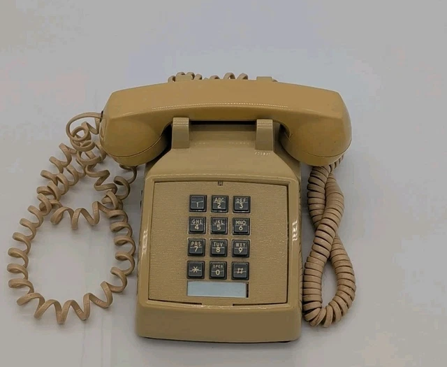VINTAGE 1984 PAC-TEL Cream Push-Button Telephone Long Cord TESTED ...