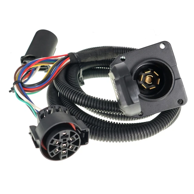 VEHICLE-SIDE TRUCK BED 7 Way Trailer Light Wiring Harness Extension ...