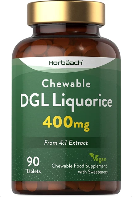 DGL LICORICE CHEWABLE Tablets 400Mg | Liquorice Root Extract | 90 Vegan ...
