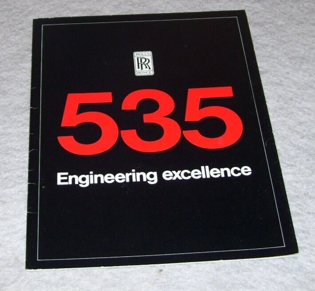 ROLLS-ROYCE 535 ENGINEERING excellence AERO ENGINE BROCHURE 1984 Ref ...