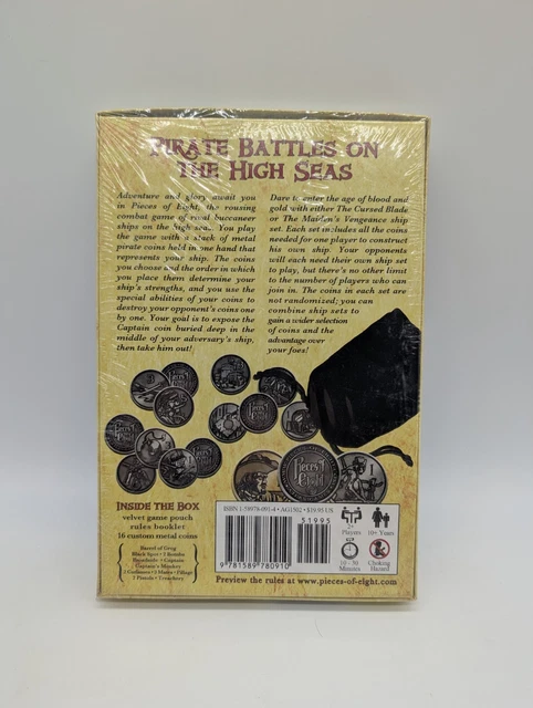 PIECES OF EIGHT THE CURSED BLADE Game. Pirate Metal Coins 2006 New in ...