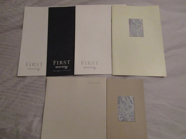 BRITISH AIRWAYS FIRST class menus £10.00 - PicClick UK