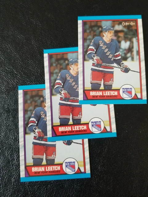 1X BRIAN LEETCH RC 1989-90 O-PEE-CHEE OPC #136 VENDING New York Rangers ...