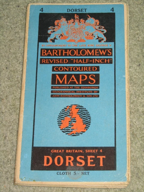 BARTHOLOMEWS REVISED HALF inch Map: sheet 4 Dorset - 1960 vintage on ...