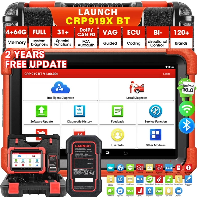 2025 LAUNCH X431 CRP919X BT OBD2 Diagnosegerät ALLE System ECU Coding ...