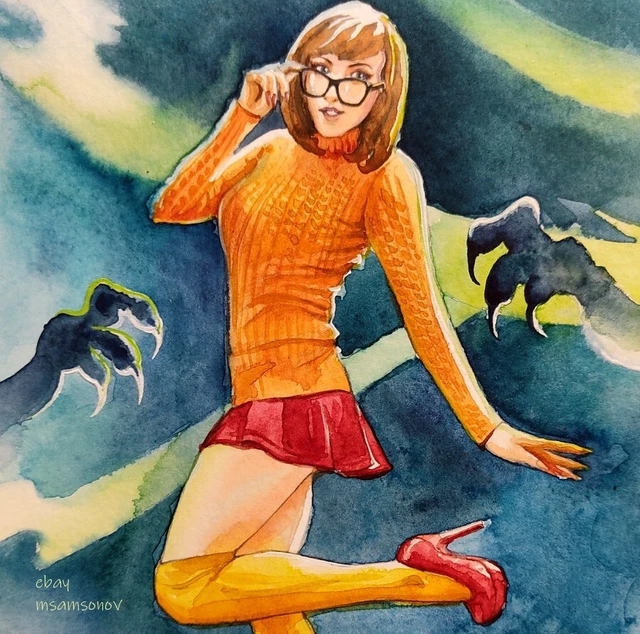 SEXY VELMA SCOOBY Doo Ghostbusters Original art by Scott Dalrymple £71.89 - PicClick UK