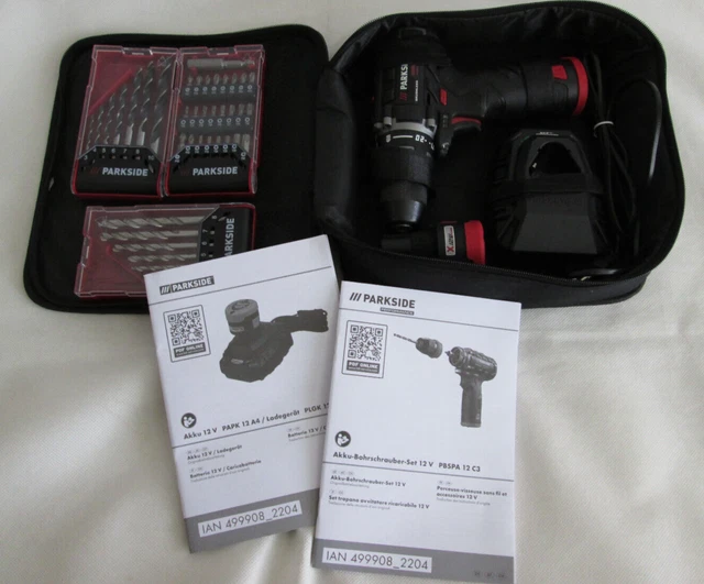 PARKSIDE PERFORMANCE 12 V Akku-Bohrschrauber Set PBSPA 12 C3 mit 2 Akku ...