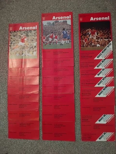 COMPLETE ARSENAL HOME PROGRAMMES 1977/78 x29 £10.77 - PicClick UK