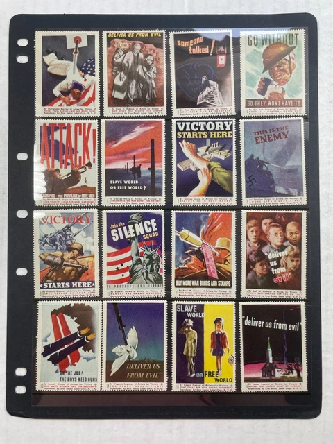 1940'S WWII PROPAGANDA Poster Stamps Full Collection of 50 Stamps £214. ...