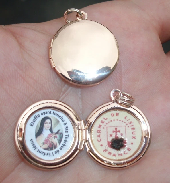 ST THERESE OF the Child Jesus-St.Therese of Lisieux rose gold relic ...