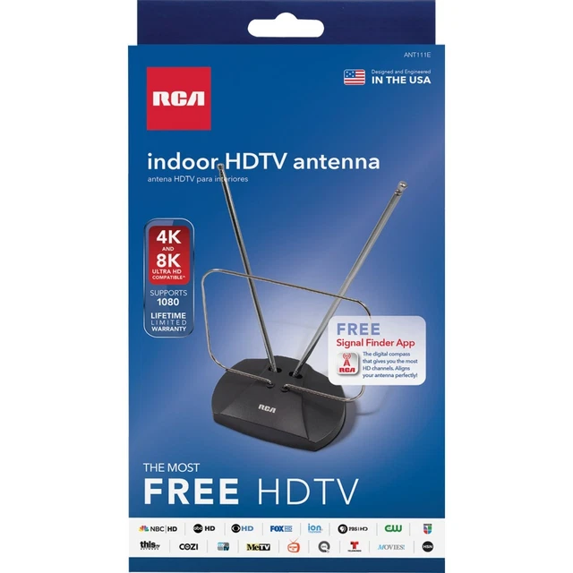 RCA ADJUSTABLE BLACK 5.1 In. Indoor Antenna ANT111E RCA ANT111E ...