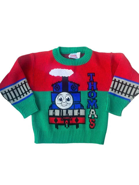 THOMAS THE TANK Engine Train Boys Vintage Ugly Christmas Sweater Size 4 ...