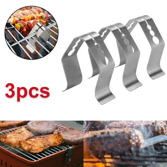 3X STAINLESS STEEL Clips Meat BBQ Probe Clip Holders For Maverick For ...