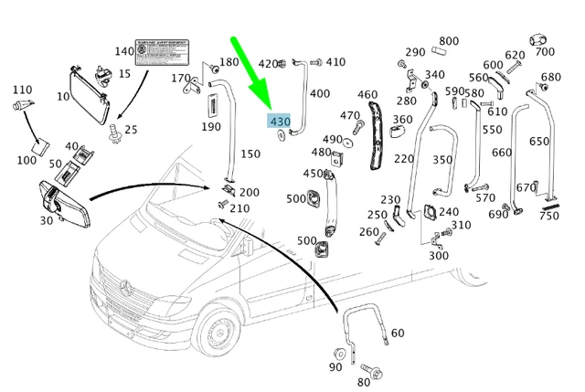 MERCEDES-BENZ SPRINTER W906 Grab Handle Washer A4609901940 NEW GENUINE ...