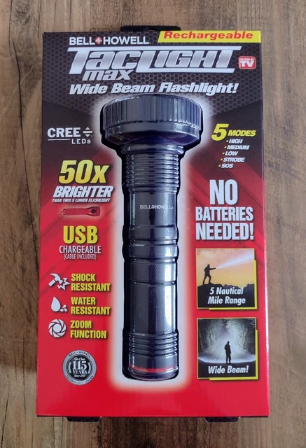 BELL + HOWELL TacLight Max Handheld Rechargeable Flashlight - Black ...