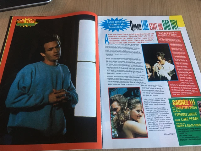 LUKE PERRY BERVERLY Hills coupure presse 2 PAGES 1994 Article magazine ...