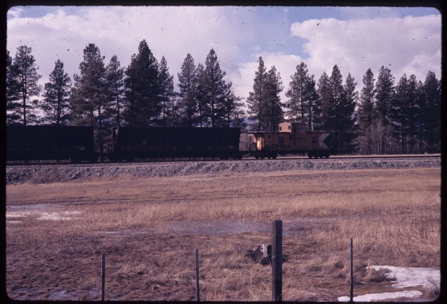 BH.DDB1.CP53 ORIGINAL SLIDE Canadian Pacific Unit Coal Train at Wasa ...