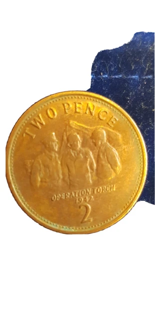 OPERATION TORCH 1942 rare 2p coin Gibraltar 2007 two pence coin £30.00 ...