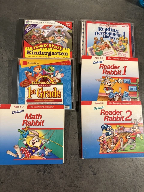 LOT OF EARLY Learning reading and math PC Games Reader Rabbit and ...