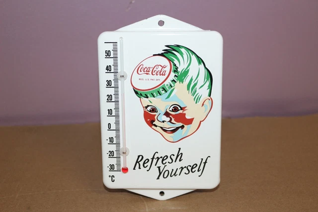 COCA COLA SPRITE Boy Soda Pop Porcelain Metal Thermometer Gas Oil Sign EUR 66,70 - PicClick FR