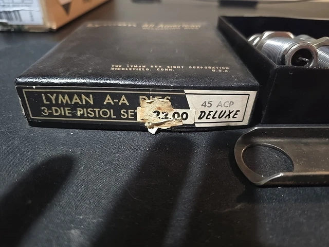 LYMAN 45 ACP Auto 3 A-A Reloading Dies Die Set Deluxe Case $39.99 ...