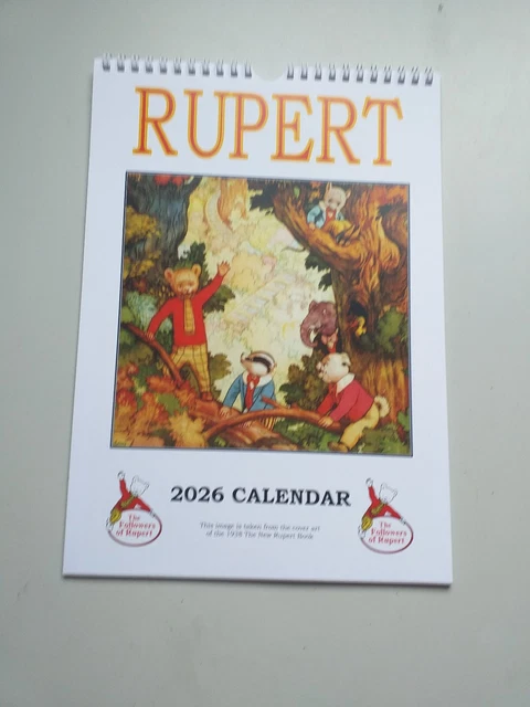 RUPERT BEAR FOLLOWERS of Rupert 2026 Calendar * New * £7.59 - PicClick UK